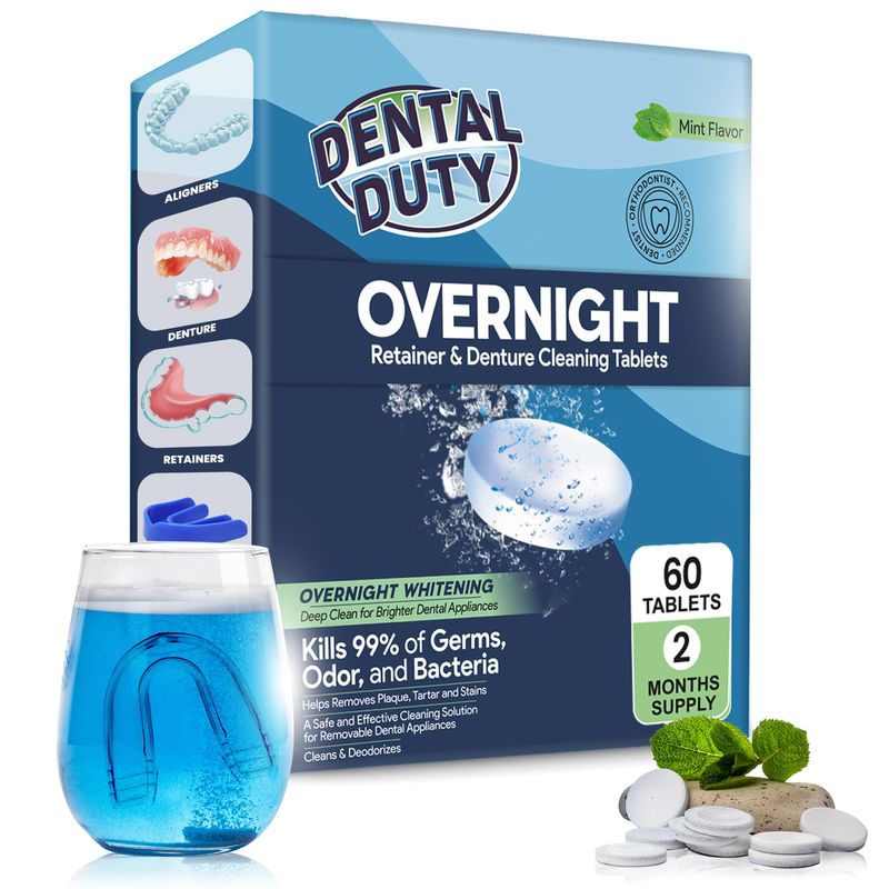 60 units Overnight Retainer & Denture Cleaning Tablets- Extra Strength ...