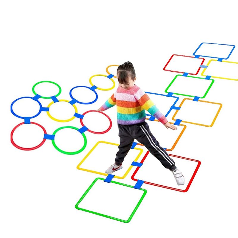 AMYESE Hopscotch Squares and Hopscotch Ring Games 11in/ 15in with 30 ...