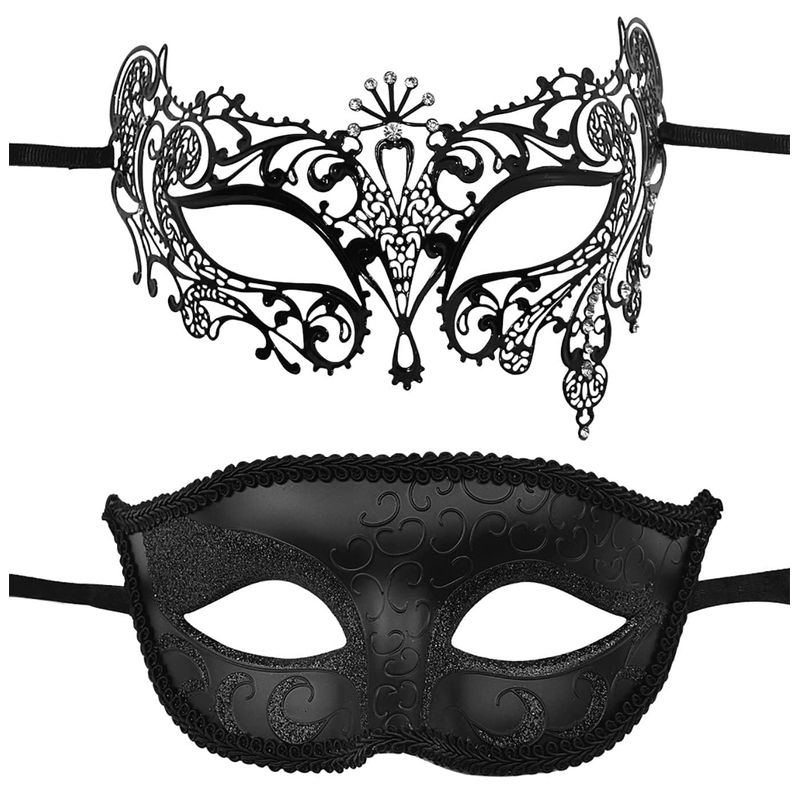 KEFAN 2 Pack Couple's Venetian Masks Set Masquerade Ball Mask Carnival ...