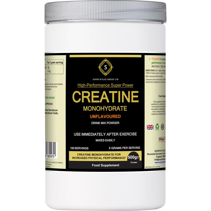 Creatine Monohydrate Powder 500g - Muscle Strength, Super Power & Growth & High-Performance ...