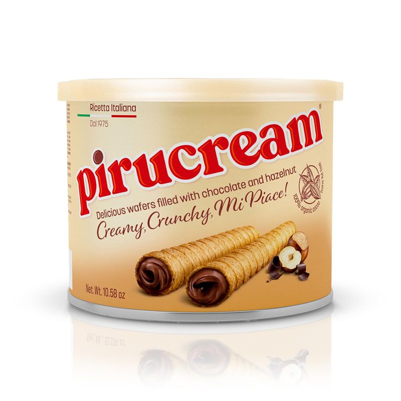 Pirucream Rolled Wafers with Chocolate Hazelnut, Organic Alkaline 100% ...