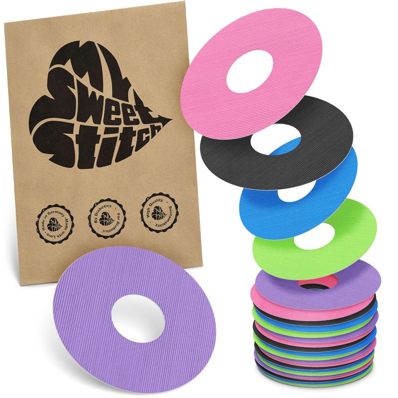 MySweetStitch - 25 x Freestyle Libre 3 Pflaster Rund, Ringpatch Ø 60mm ...