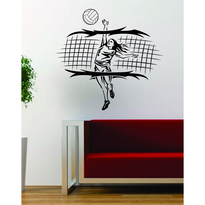 Boop Decals Volleyball Player and Net Sports Design Decal Sticker Wall ...