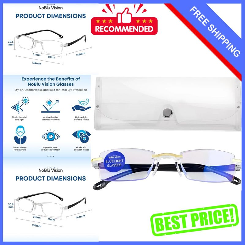 Noblu Vision Bluelight Glasses for Men & Women – Noblu Glasses No Blue ...