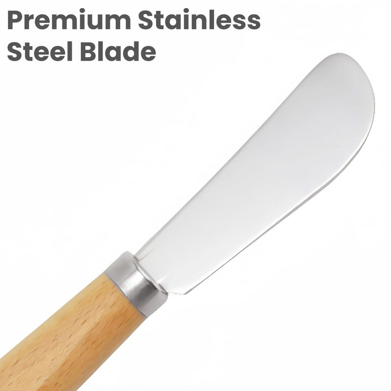 LacusMare Butter Knives Set of 2, Wood Handle, Durable Stainless Steel ...