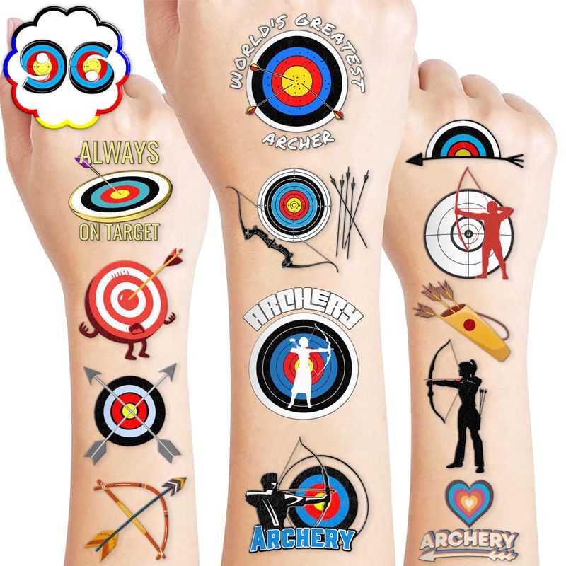 100PCS Archery Temporary Tattoos Stickers Themed Bow Arrow Hunting ...