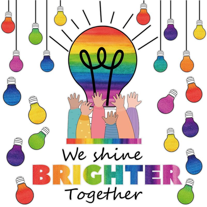 Tevxj Light Bulb Bulletin Board Set Decorations Rainbow Cutouts ...