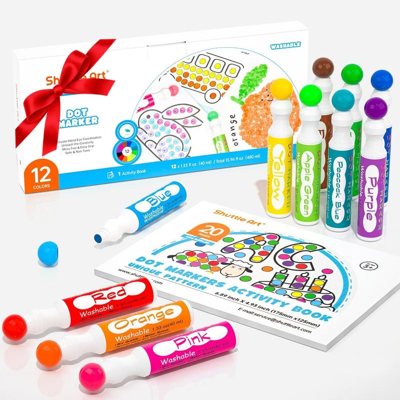 Shuttle Art Dot Makers, 12 Colors Bingo Daubers with 20 Unique Patterns ...