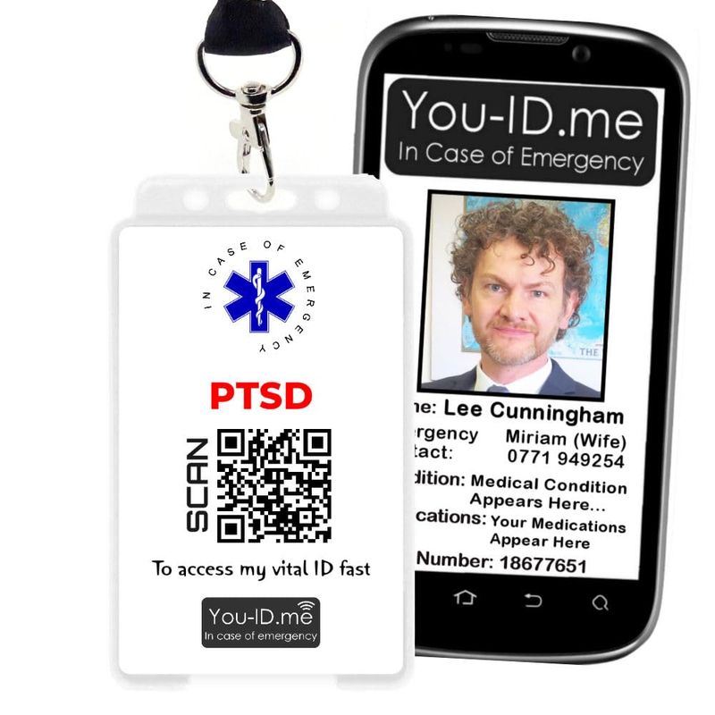 PTSD Medical Card with Lanyard and Medical Alert Card Holder. Effective ...