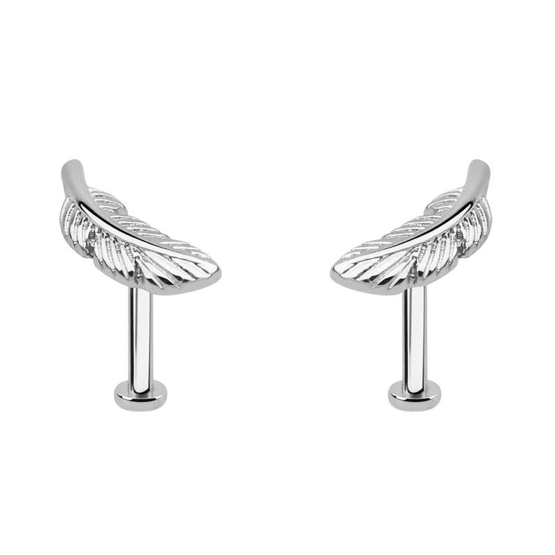 Mini Flat Ear Piercing Helix Tragus Feather 1.2 mm - Online Marketplace ...