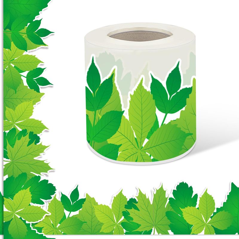 Konsait Leaf Bulletin Board Border, 68Ft Plant Leaves Theme Green ...