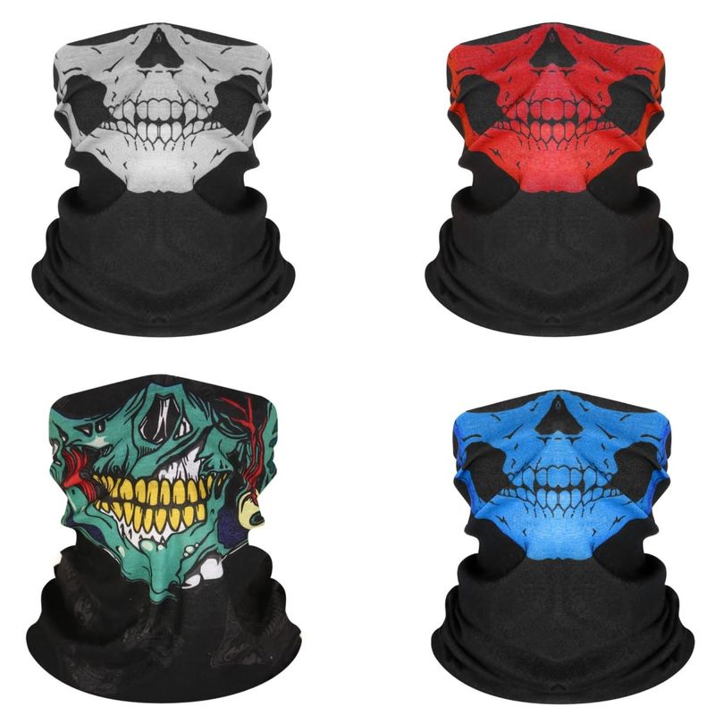 QHFlashbuy Pack of 4 Balaclava Motorcycle Skull Mask, Multifunctional ...