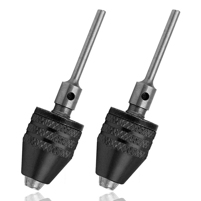 Mesee 2Pcs Keyless Mini Drill Chuck Adapter, 0.3-3.4mm Capacity Quick ...