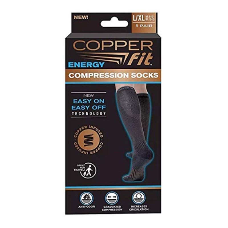Copper Fit Unisex Compression Sock, Choose Size and Pairs (2, Large/X ...