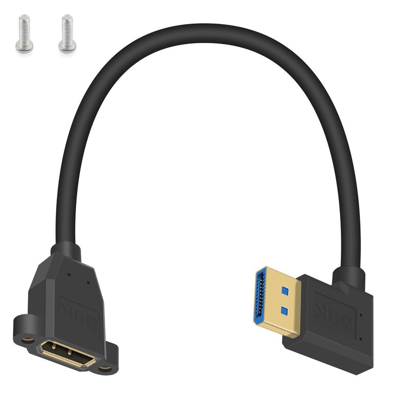 Maxhood Right Angle Displayport Cable 1.4, 90 Degree Displayport Cable ...