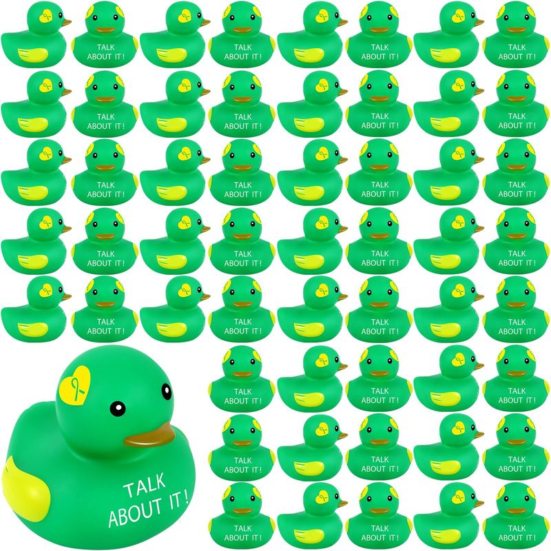 DEEKIN 24 Pcs Mental Health Rubber Duck Mental Health Awareness Green ...