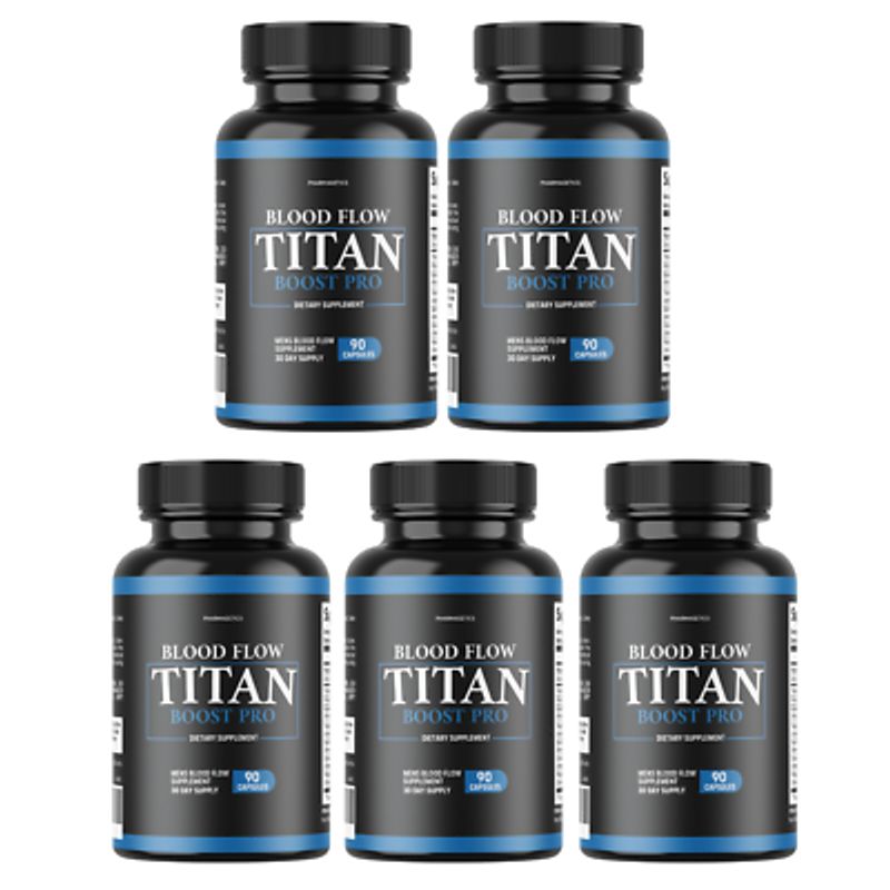 Blood Flow Titan Boost Pro Mens Blood Flow Supplement - 5 Bottles ...