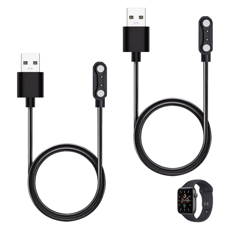 2 Pcs Smart Watch Charger 2 Pin Magnetic, Universal Smartwatch Charger ...