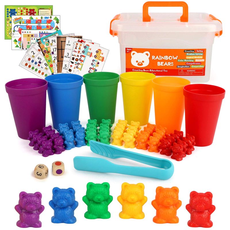 kramow Sorting and Counting Toys, Montessori Learning Set, Colorful ...