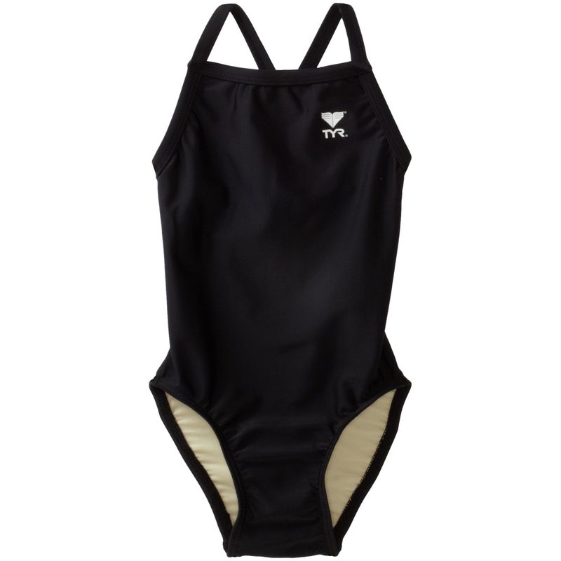 TYR Sport Girls' Solid Diamondback Swim Suit (Black, 20) - Online ...