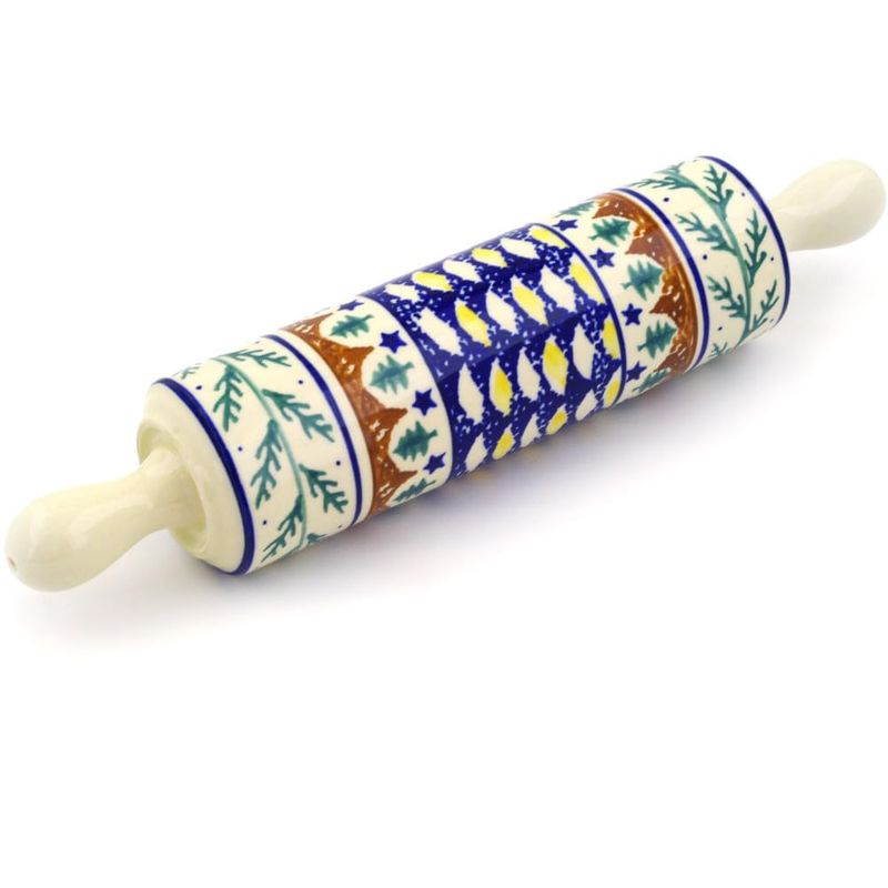 Authentic Polish Pottery Rolling Pin in Pine Boughs Design Handmade in ...