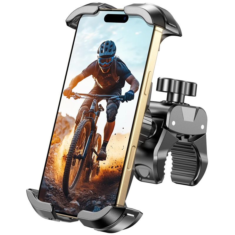 Rolgno Bike Phone Holder, [Secure Lock & Quick Release] Motorbike Phone Mount,360° Adjustable ...