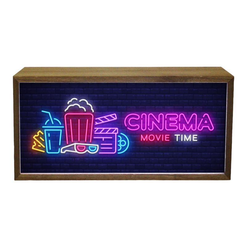 Light Box Home Cinema Movie Time | Neon Effect Illuminated Light Up LED ...