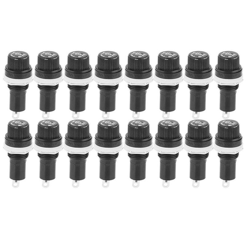 20 PIECES Black panel mounting screw lock fuse holder - base housing ...