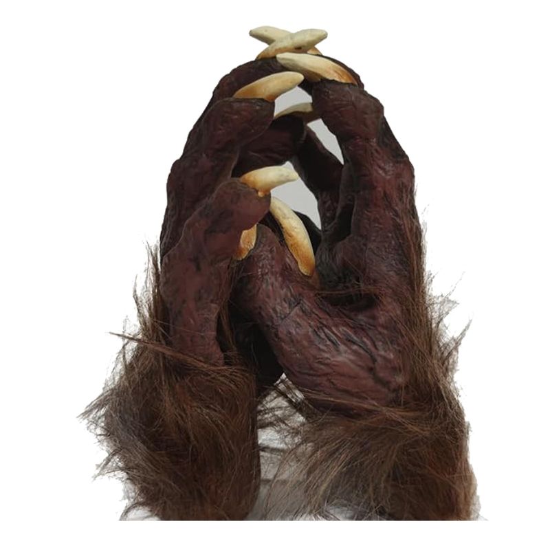 Skeleton Gloves Hairy Werewolf Hands Claws Gloves Halloween Latex Wolf ...