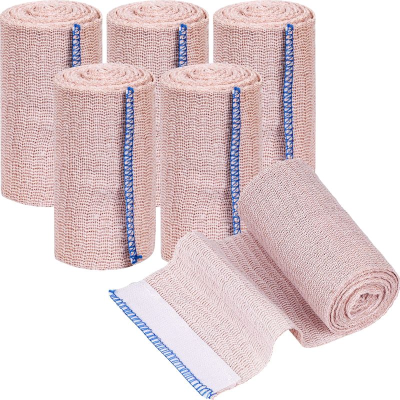 Elastic Bandage Wrap 6 Pack Latex Free 4Inch Compression Bandages Wraps ...