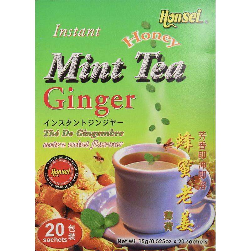 Honsei Instant MINT Ginger Honey Tea (20 Sachets) 15 G/0.525oz ...