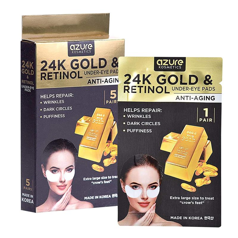 Azure Cosmetics 24K Gold & Retinol Anti Aging Under Eye Patches ...