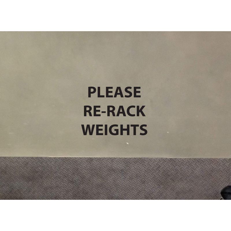 Gym Sign, PLEASE RE-RACK WEIGHTS, Gym Wall Decal - Online Marketplace ...