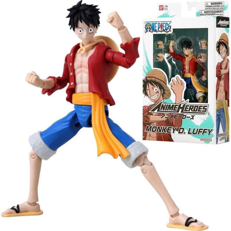 BANDAI Anime Heroes One Piece Figures Monkey D. Luffy Action Figure ...