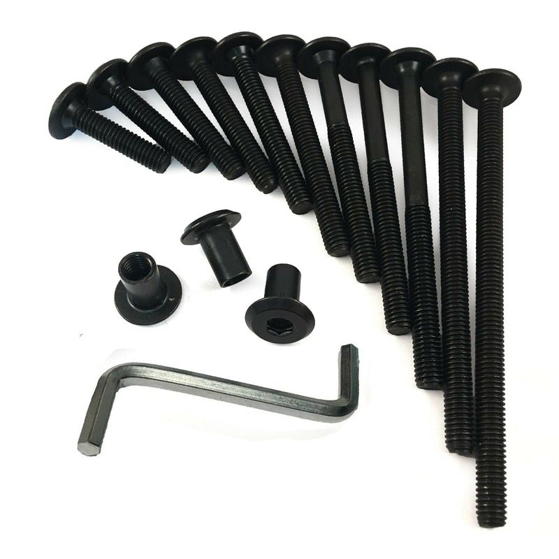 M6 Black Furniture Connector Bolts With Black Zinc Plated Connector ...