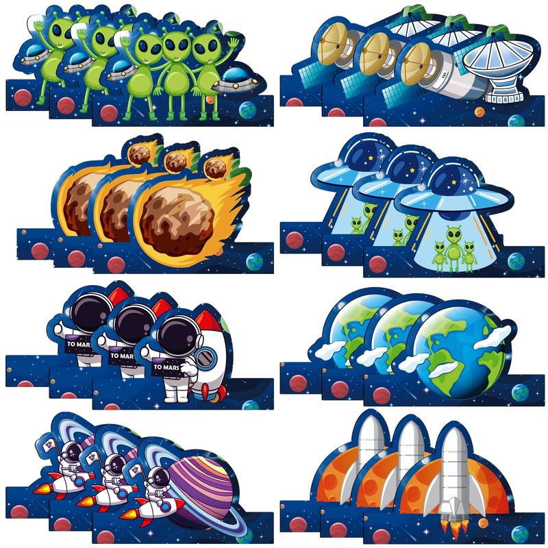 24 Pcs Space Birthday Party Hats for Kids, Space Headbands, Space Paper ...