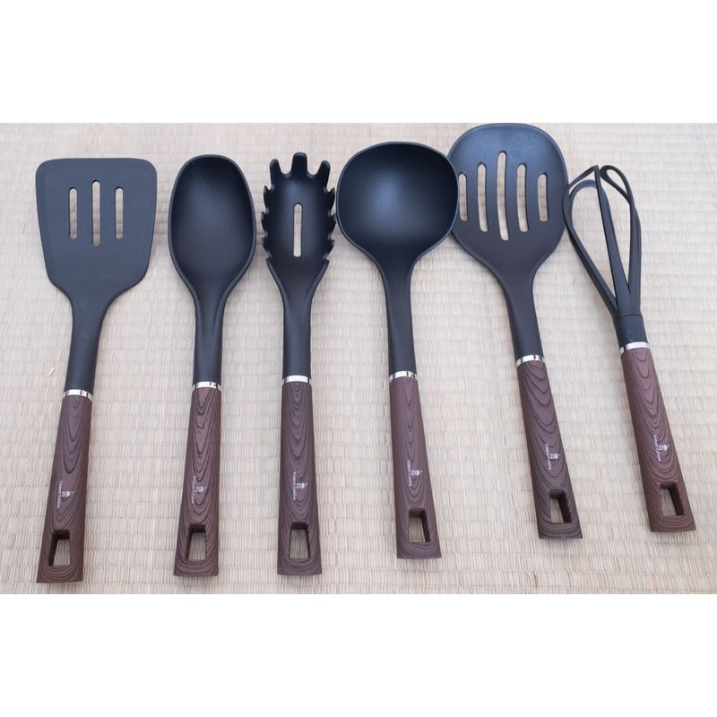 Premium Nylon Utensils Cookware Set 6Pcs Spoons Ladle Whisk Pasta ...