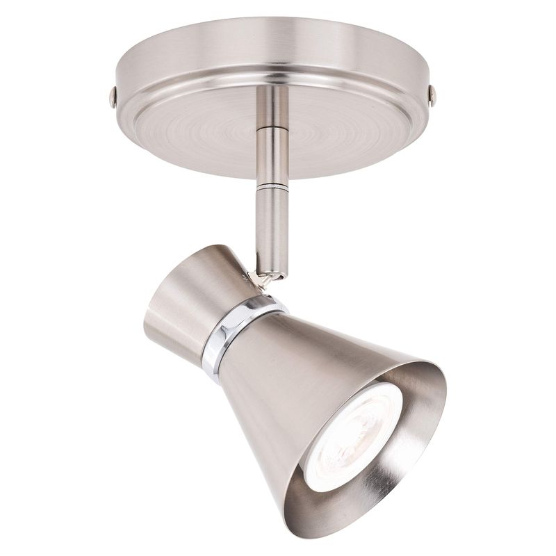 1 Light Led Brushed Nickel Adjustable Ceiling Spot - 5-in W X 7.25-in H ...
