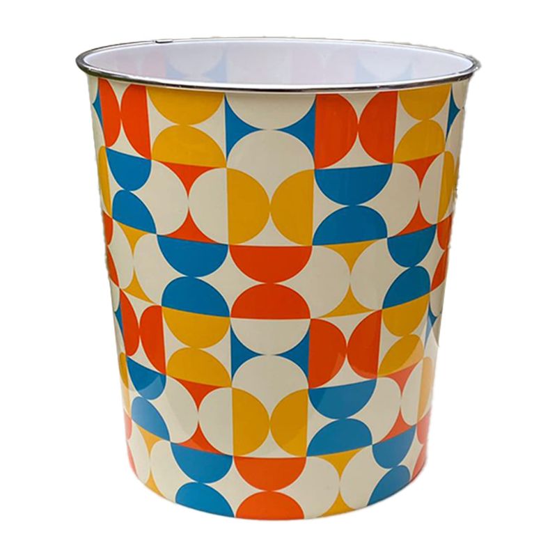 Homeshopa Plastic Waste Paper Basket Bin, Floral Retro Round Trash Can ...