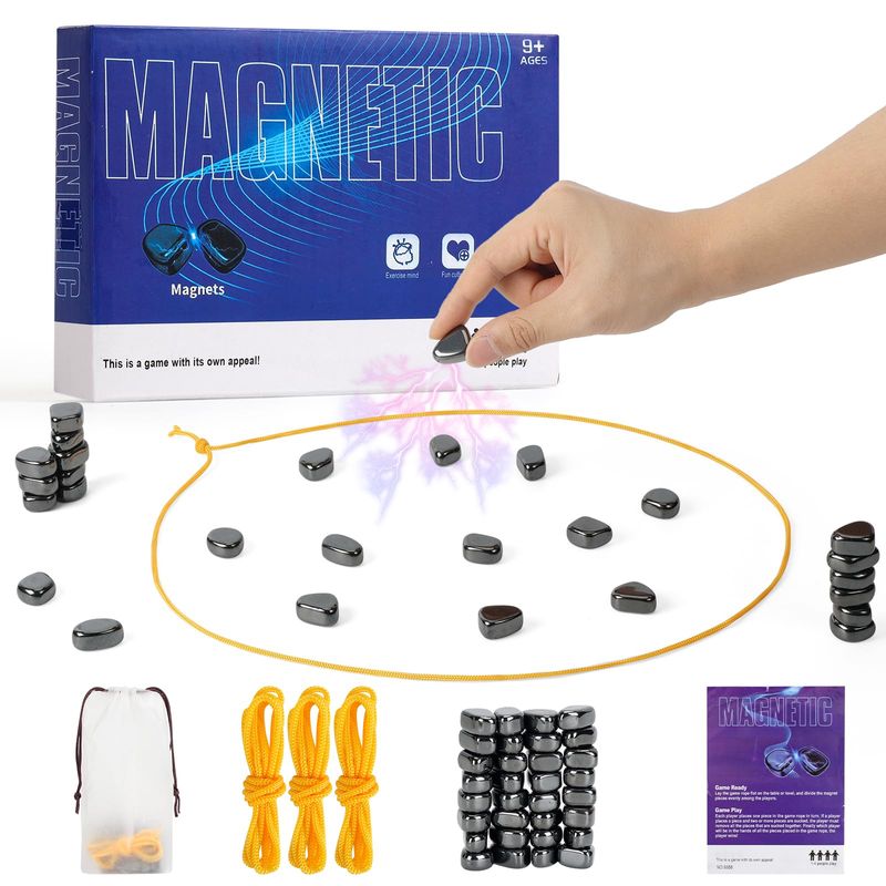 Magnetic Chess Game with 32 Stones and String - Innovative Magnet Board ...