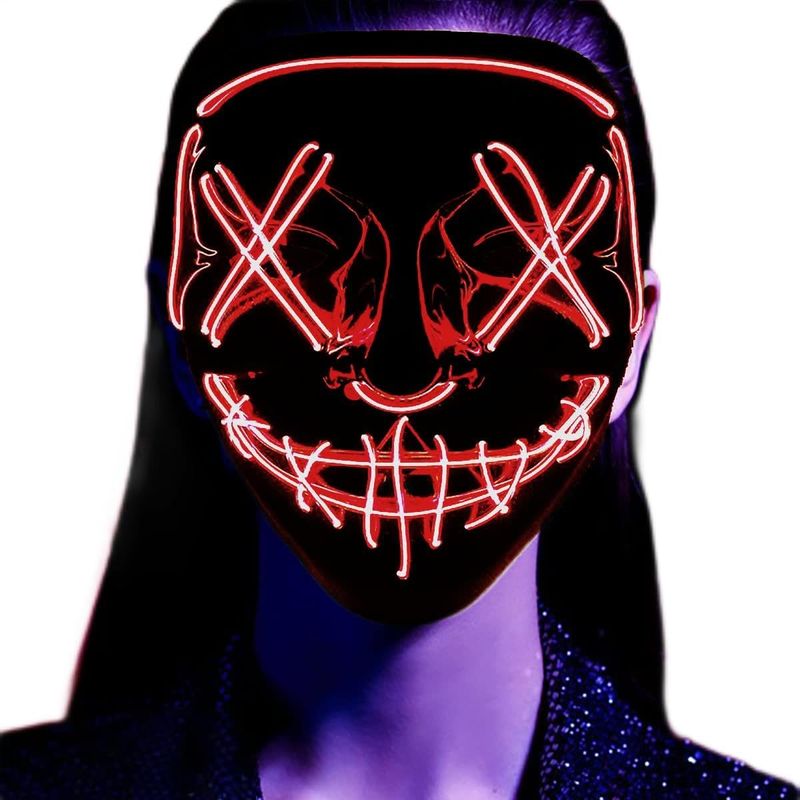 LISGO Halloween Masks, LED Purge Mask, Light Up Mask, Scary Masks with ...