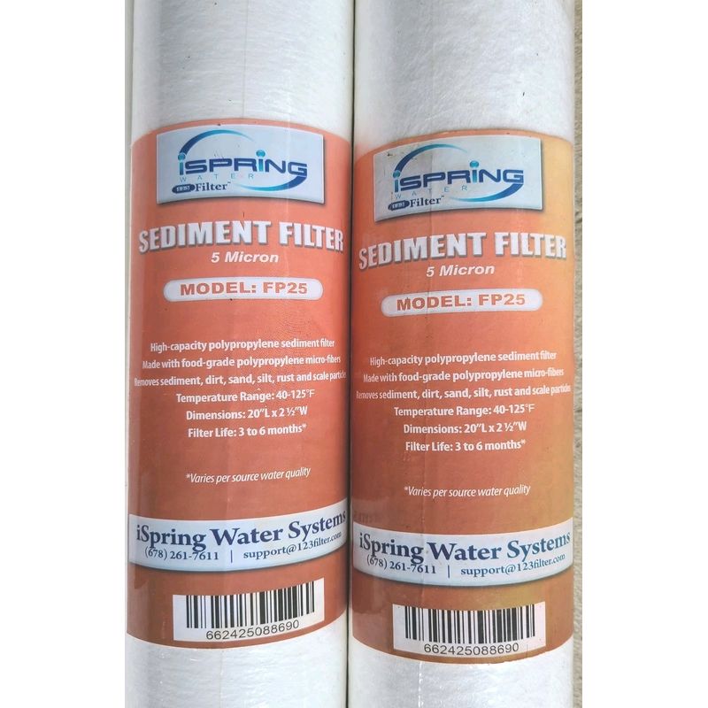 Pack Of 2 iSpring FP25 Whole House Sediment Filters. 20x2.5 5 Micron ...