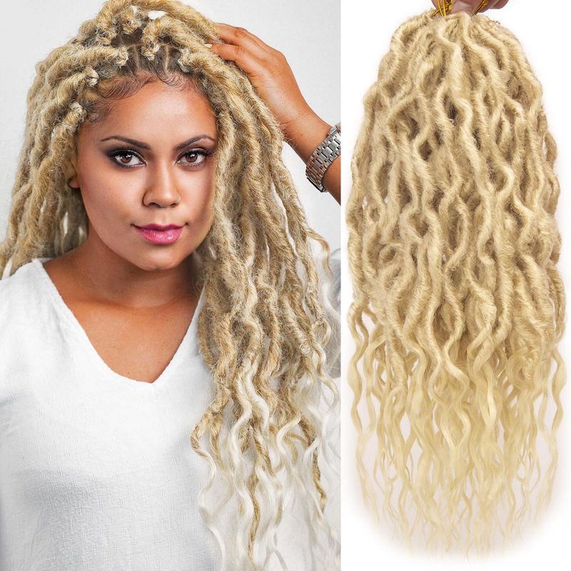 Faux Locs Crochet Hair 18 Inch Soft Locs 7Packs Boho Goddess Locs ...