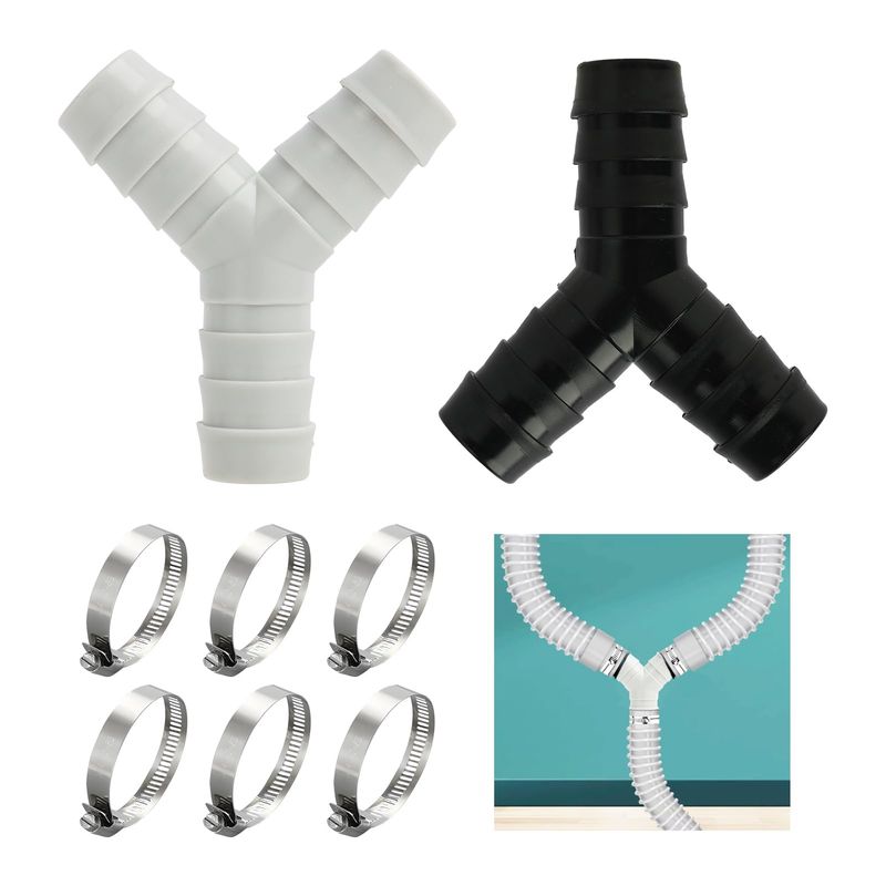 2 Way Y Splitter for Pipes Washing Machine Waste Splitter Dual Waste ...