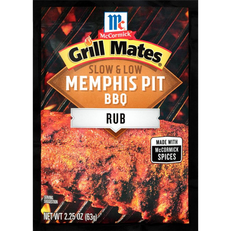 McCormick Grill Mates Slow & Low Memphis Pit BBQ Rub, 2.25 oz (Pack of ...