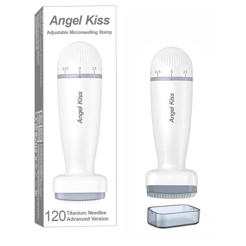 Derma Stamp, Angel Kiss Adjustable Microneedling Stamp - 120 Titanium ...