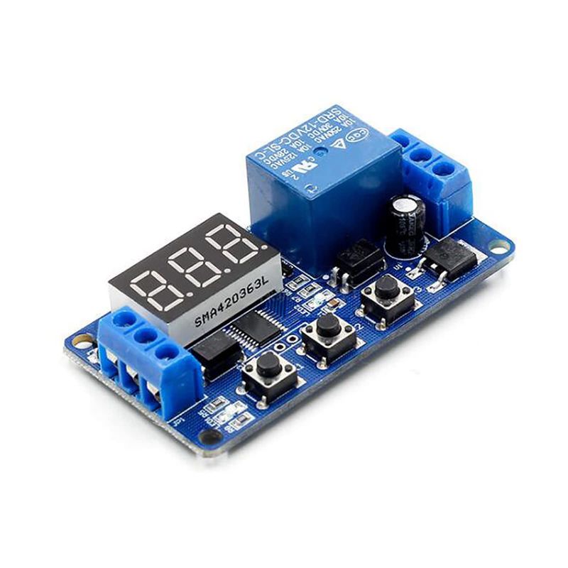 GOODCHI Automation Relay Digital Delay Timer DC 12V LED Display Timer Switch Module Relay Module ...