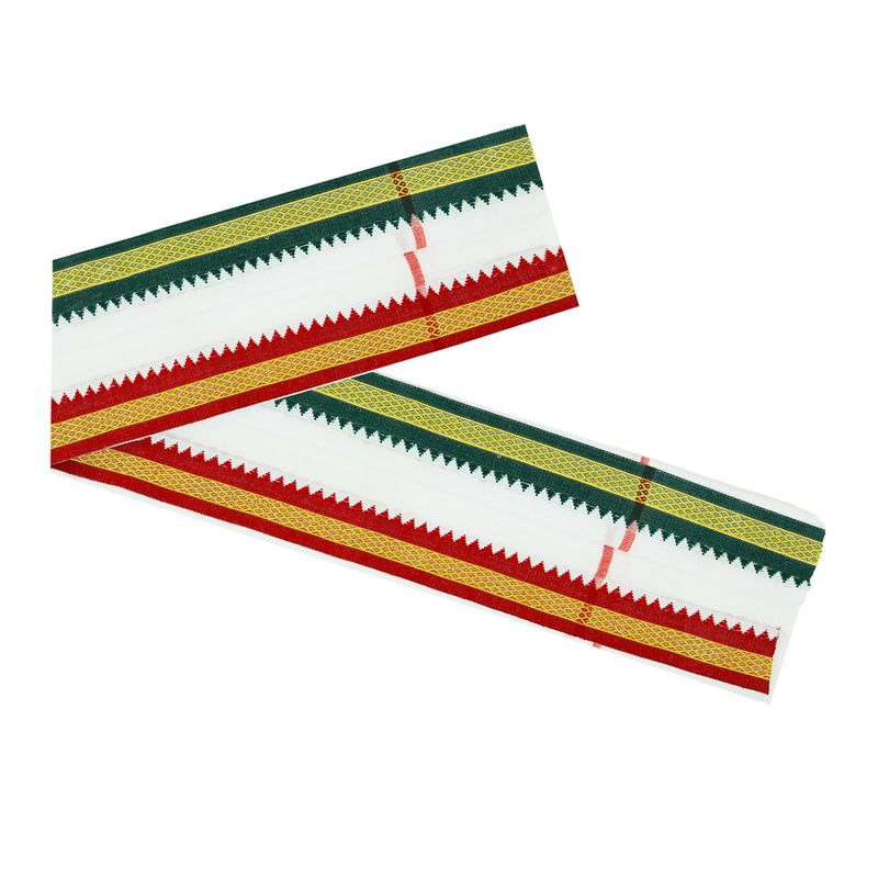 Cotton Towel for Traditional Indian Cultural White Gold Border Pooja ...