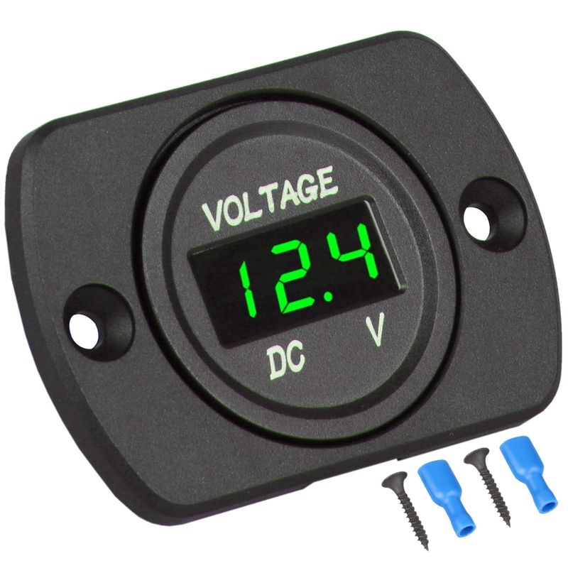 DC 12V 24V Car Voltmeter LED Digital Display Voltmeter Panel ...