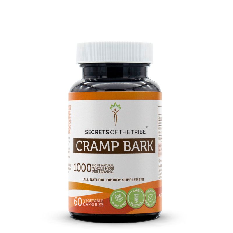 Secrets of the Tribe Cramp Bark 60 Capsules, 1000 mg, Cramp Bark ...